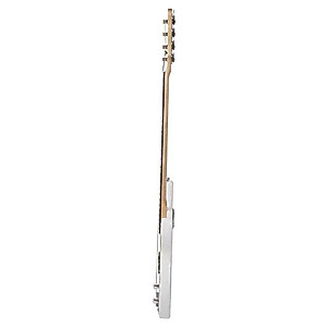 RMKOLE Full Size 4-String Electric Bass Guitar Burning Fire Style Fashion White, Comfortable Hand Feeling, Stylish Outlook, Stable Performance and Melodious Sound