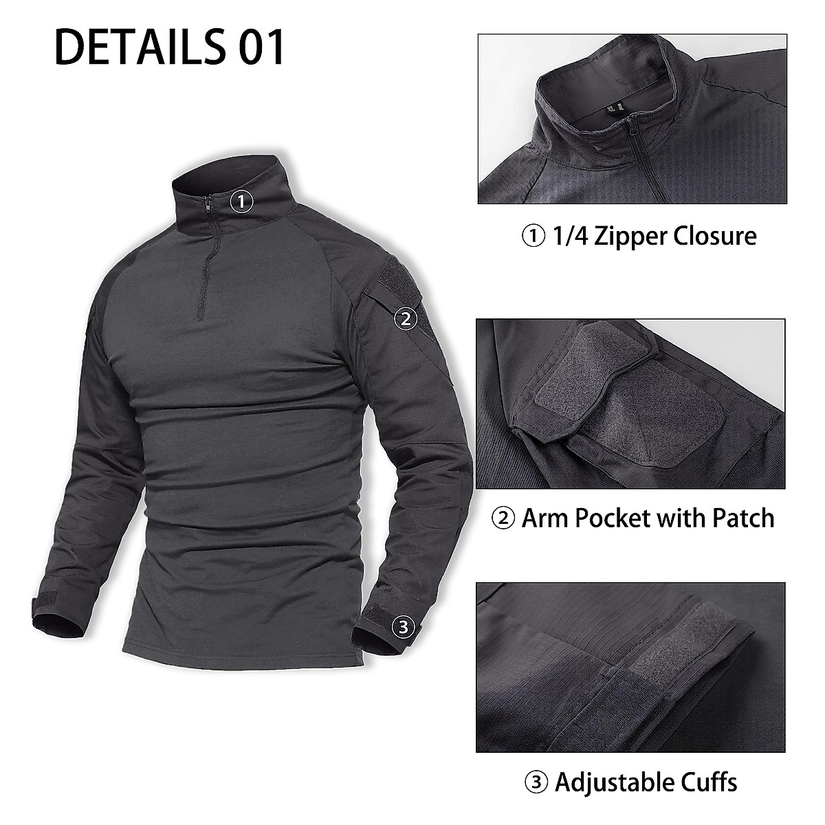 MAGCOMSEN Men's Tactical Long Sleeve Shirt - Combat, Military, Hiking, Work, Summer, Fishing