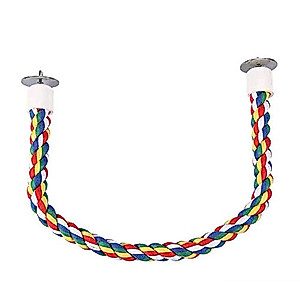 1 Piece Bird Perch Bird Toy Bird Spiral Rope Perch Bird Spiral Cotton Rope Perches Bird Cage Accessories Parakeet Climbing Stand Bar Parrot Cotton Swing Climbing Standing Toys(26.32 Inch)