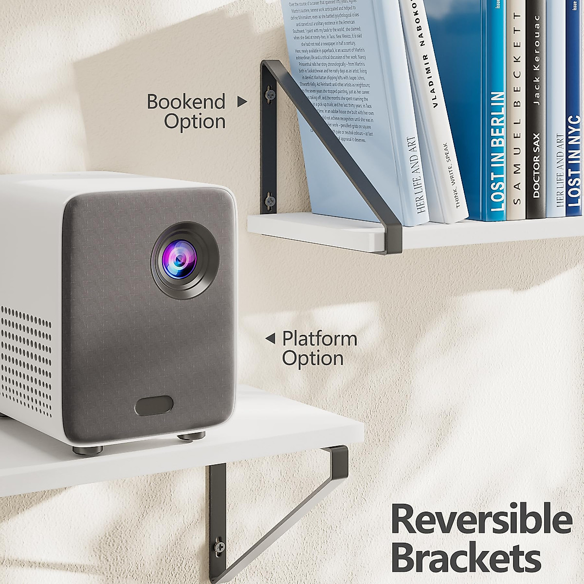 BAMEOS Floating Shelves Rustic Wood Wall Shelf Set of 3, Bookshelf Bathroom Shelf for Living Room, Office, and Bedroom (White)