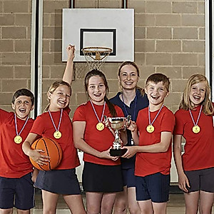 Caydo 72 Pieces Children's Gold Plastic Winner Award Medals for Kids Party Favor Decorations and Sports