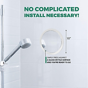 DB Tech Large 10" Suction Cup 8X Magnifying Mirror with Precision Tweezers w/Rubberized Grips, Triple Suction Cups for Lasting Hold on Most Flat Surfaces