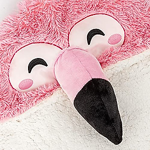 Flamingo Wearable Hooded Blanket for Adults – Pink Fuzzy Super Soft Warm Cozy Plush Flannel Fleece & Sherpa Hoodie Throw Cloak Wrap - Flamingo Gifts for Women Adults Girls and Kids