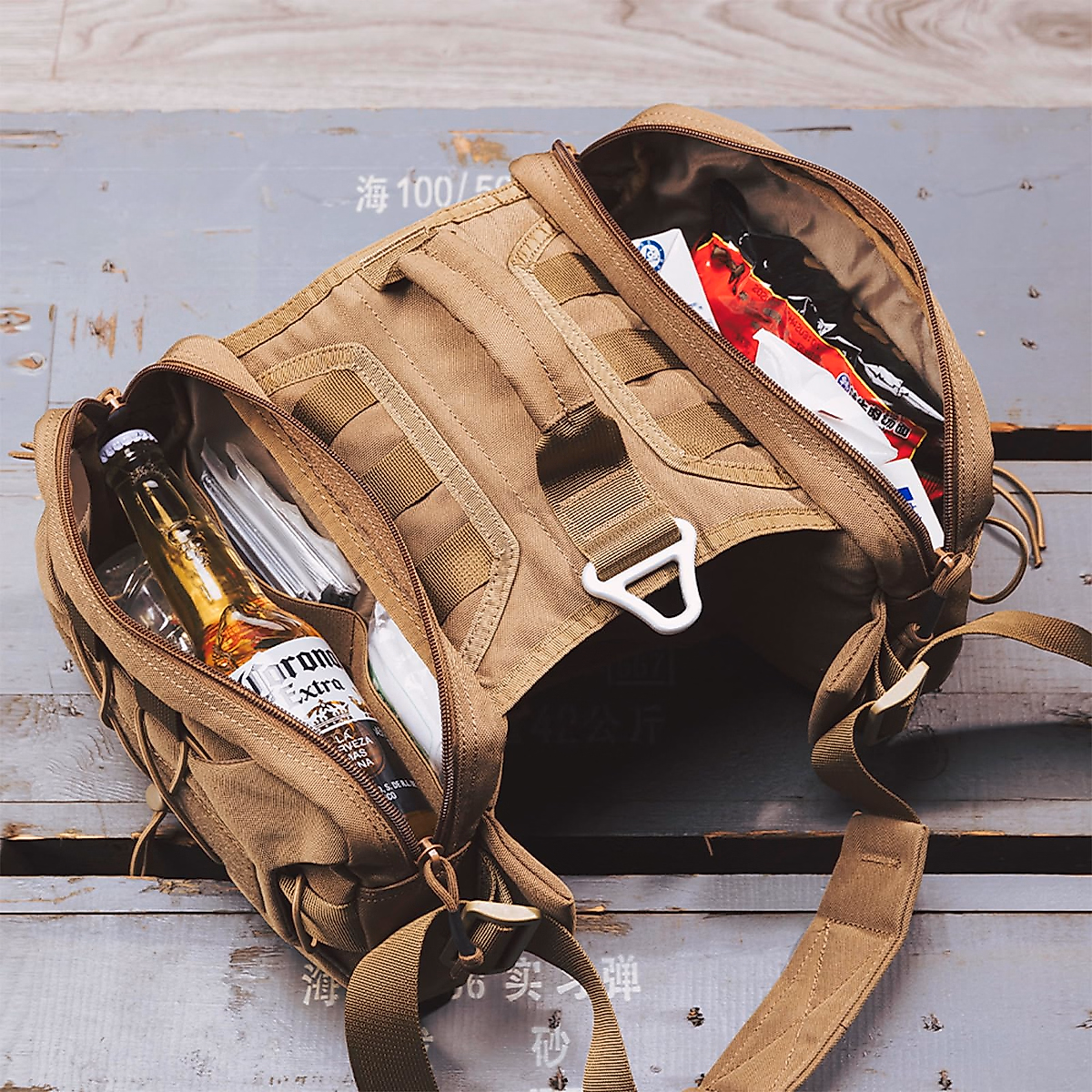 EXCELLENT ELITE SPANKER Dog Pack Hound Dog Saddle Bag Backpack for Travel Camping Hiking Medium & Large Dog with 2 Capacious Side Pockets(Gry-L)