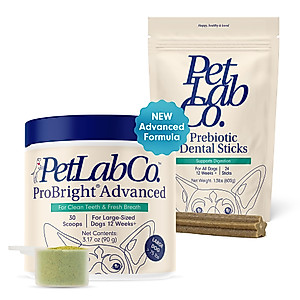 PetLab Co. - Clean Teeth Bundle: Dental Powder for an Effortless Deep Clean in 1 Scoop for Large Dogs & Dental Chew for Delicious Dog Dental Care - Easy to Use - Innovative Formulas