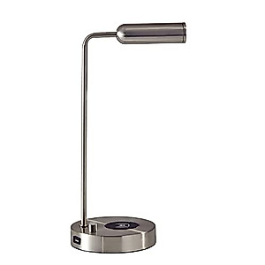 Adesso 3162-22 Kaye LED Desk Lamp Wireless Charging, 7W LED, 5W QI, USB Port, Indoor Lighting Lamps