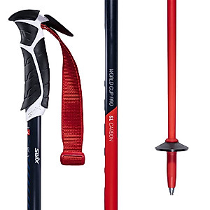 Swix Winter Sports Slalom Recreational Competition Alpine Skiing Racing Freeriding WC Pro SL Carbon Poles, 125cm