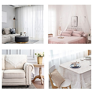 Lace Fabric for Dressmaking for Floral Bridal Wedding Dress Flower Fabric Table Cloth DIY Crafts Clothing Curtains 150 Cm Wide Sold by The Meter(Color:Royal Blue)