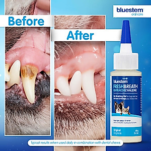 bluestemTM No Brush Dog Dental Gel - Dog Oral Gel to Freshen Breath, and Fights Plaque and Tartar - Brushless Toothpaste for Dogs