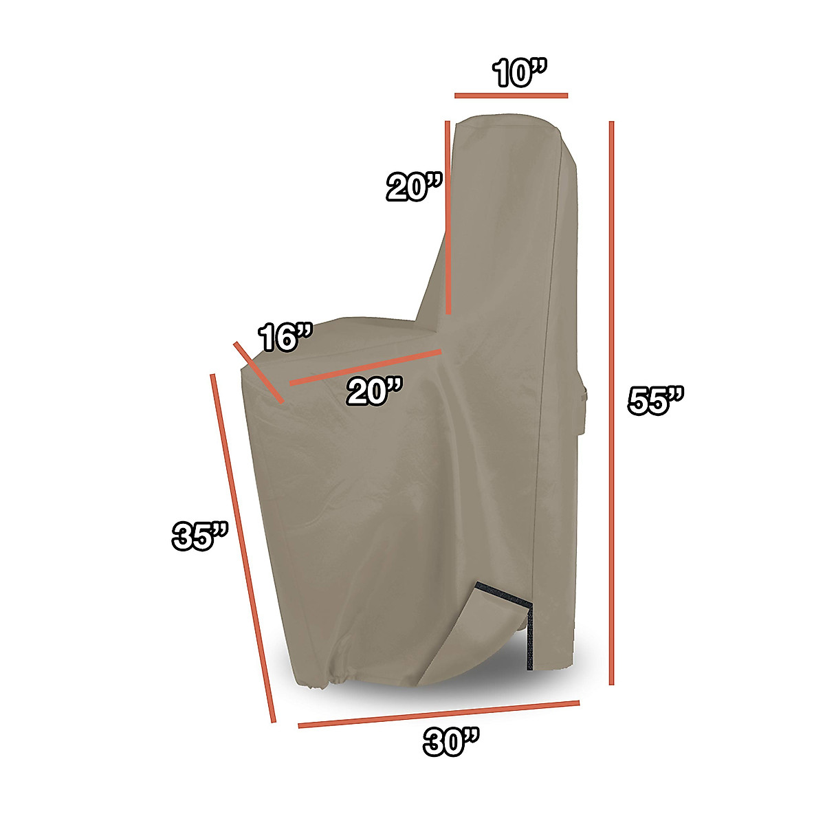 Covers & all Water Softener Cover, 12 Oz, Made of Waterproof, UV-Resistant & Tear-Proof Cover Max Fabric Comes with Air Pockets & Split Zipper (55" H x 30" W x 16" D, Beige)
