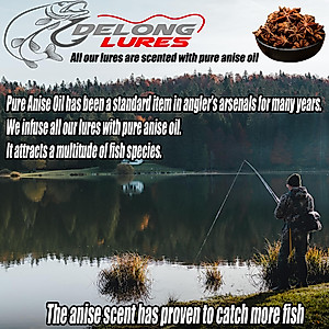 Delong Lures Fishing Lures Bass Set, 10" Pre-Rigged Weedless Swim Bait, Twister Tail Bass Fishing Lures, Extra Durable Soft Plastic Baits for Freshwater - 5 pcs Bass Baits and Lures Pack, Made in USA