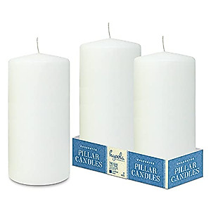 Hyoola White Pillar Candles 4x8 Inch - Unscented Pillar Candles - 2-Pack - European Made