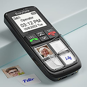Easyfone T6 4G Easiest-to-Use Picture Button Cell Phone for Seniors | SOS Button | Clear Sound | Easy Charging Dock | SIM Card & Flexible Plans | Suitable for Elderly, Dementia, Alzheimer's and Kids