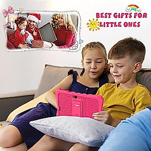 FLYINGTECH Kids Tablet 7 inch Android Tablet for Kids(Ages 2-12), 2GB RAM 32GB ROM Toddler Tablet, Dual Camera, WiFi, Google Certificated for Boys Girls with Pink Protective Case 2023