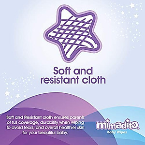 Mimadito Chamomile – Lightly Scented Baby Wipes (864 Wipes: 12 Packages of 72 Wet Wipes)