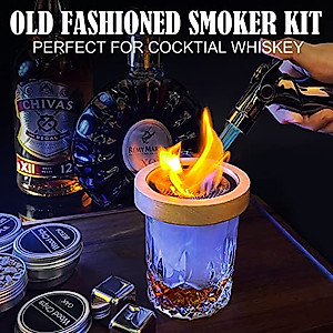 2023 New Cocktail Smoker Kit,Whiskey Bourbon Drink Smoker Kit with Torch (No Butane),6 Wood Chips Flavors Old Fashioned Smoker Kit Gift for Men,Husband,Father