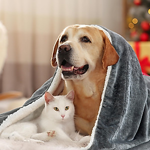 BEDELITE Sherpa Fleece Blanket - Thick Warm Blankets for Winter, Reversible Soft & Cozy Fluffy Throw Blanket for Couch and Bed (Grey, 50" X 60")