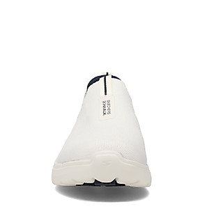 Skechers mens Gowalk 6 - Stretch Fit Slip-on Athletic Performance Walking Shoe, White/Navy, 9.5 US