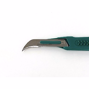Disposable Scalpels Sterile Surgical Blade Size 12 Stainless Steel with Plastic Handle & Metric Line Individually Foil Wrapped Box of 10
