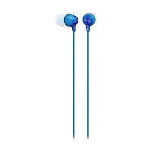 Sony MDREX15AP/L Fashion Color Series Earbud Headset with Mic Blue