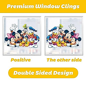Gzkkkkx Cartoon Window Clings Decals,Party Removable Stickers for Glass Windows,Birthday Party Supplies Holiday Home Decorations (Mickey(8Sheets）), ZE073