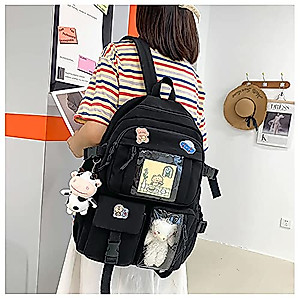 Sunny Fanny OU Aesthetic Backpack.Japanese Kawaii Backpacks School Bag With Pendant. Small Backpack. School Supplies