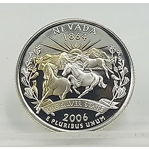 2006 S Silver PROOF Quarter 25 Cents (1/4 Dollar) Nevada Coin. From Opened Mint Set 25 Cents (1/4 Dollar) Graded By Seller Some Wear.