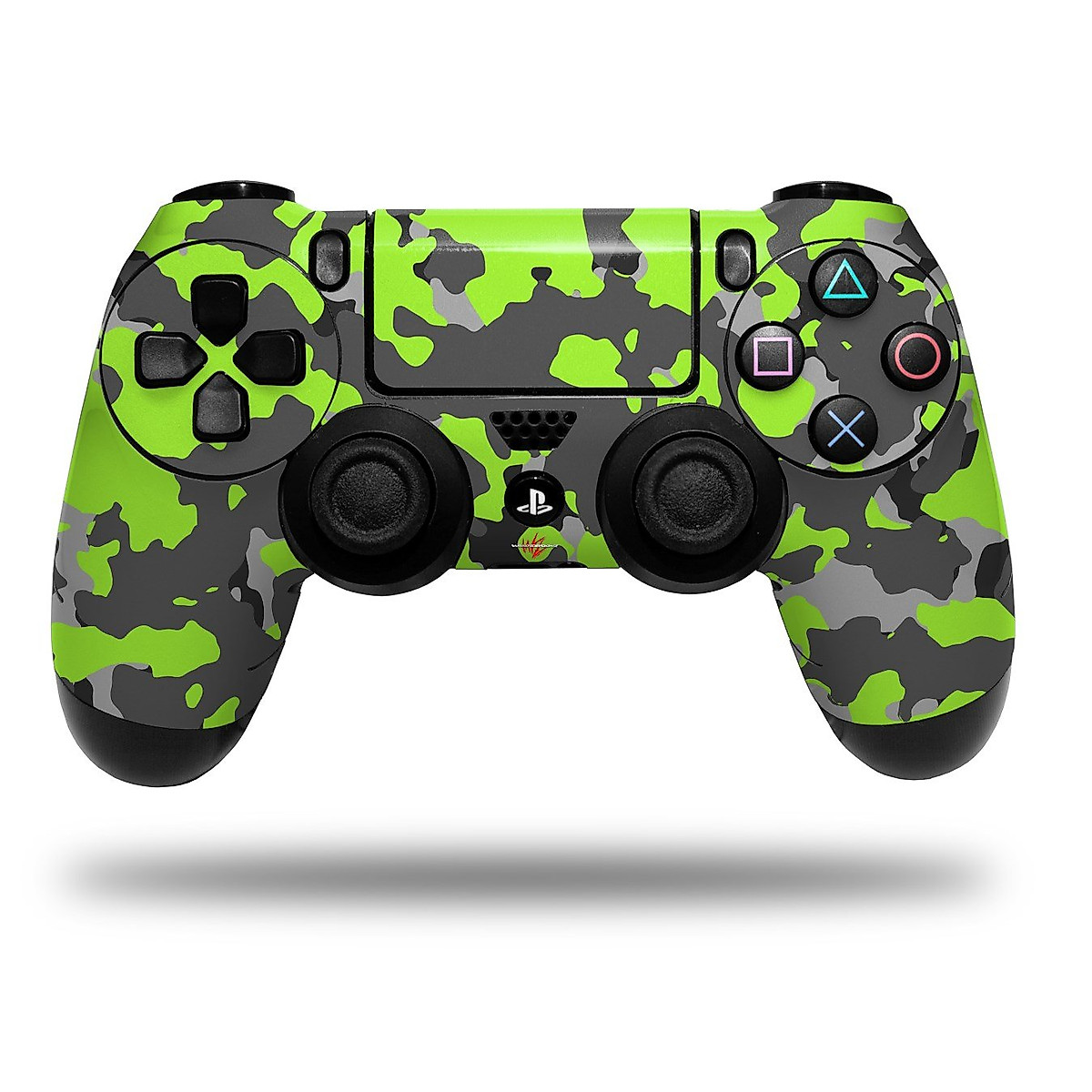 WraptorSkinz Skin Compatible with Sony PS4 Dualshock Controller PlayStation 4 Original Slim and Pro WraptorCamo Old School Camouflage Camo Lime Green (Controller NOT Included)