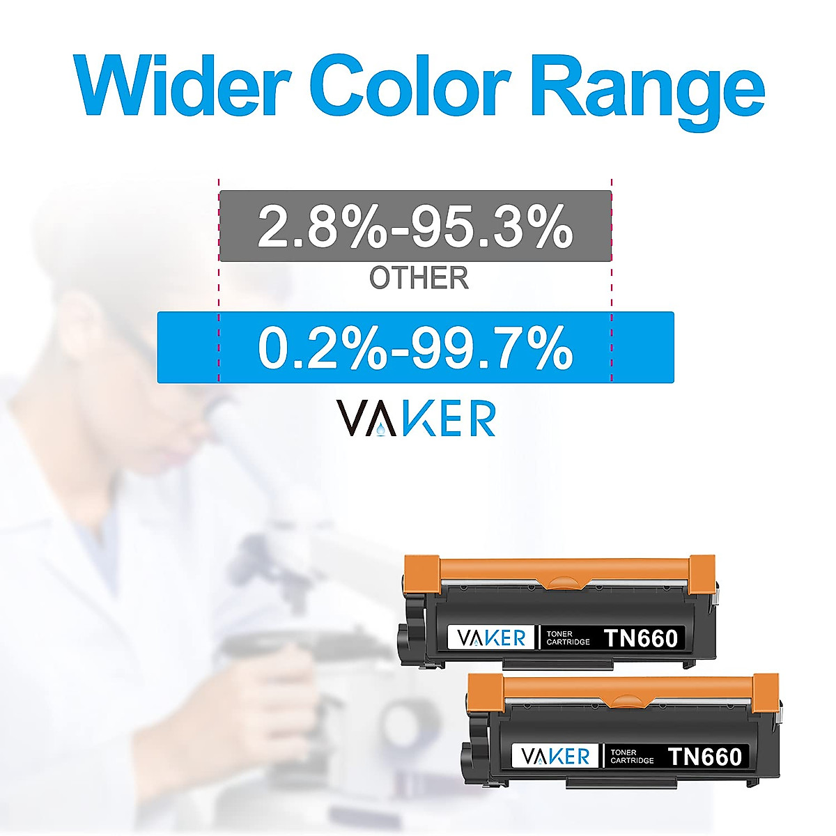 VAKER Compatible Toner Cartridge Replacement for Brother TN660 TN-660 TN630 to use for Brother MFC-L2700DW MFC-L2707DW HL-L2380DW DCP-L2540DW HL-L2300D HL2340DW MFC-L2740DW Printer (Black, 2 Pack)
