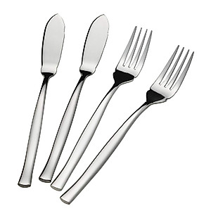 Idomy 8-Piece Stainless Steel Fish Forks Fish Knives, Fish Serving Fork and Fish Serving Knife
