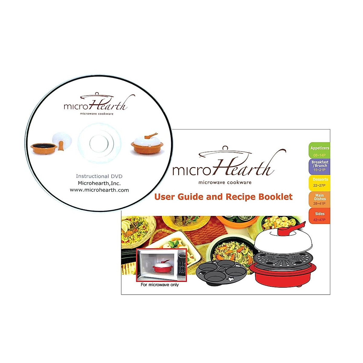 Microhearth 1.5-Quart Nonstick 4-piece Everyday Pan Set for Microwave Cooking, Red