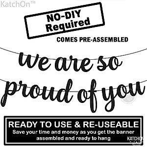 KatchOn, Felt We are So Proud of You Banner - 8 Feet, No DIY | Congratulations Banner 2024, Blue Graduation Decorations Class of 2024 | We are So Proud of You Sign for Air Force Decorations for Party
