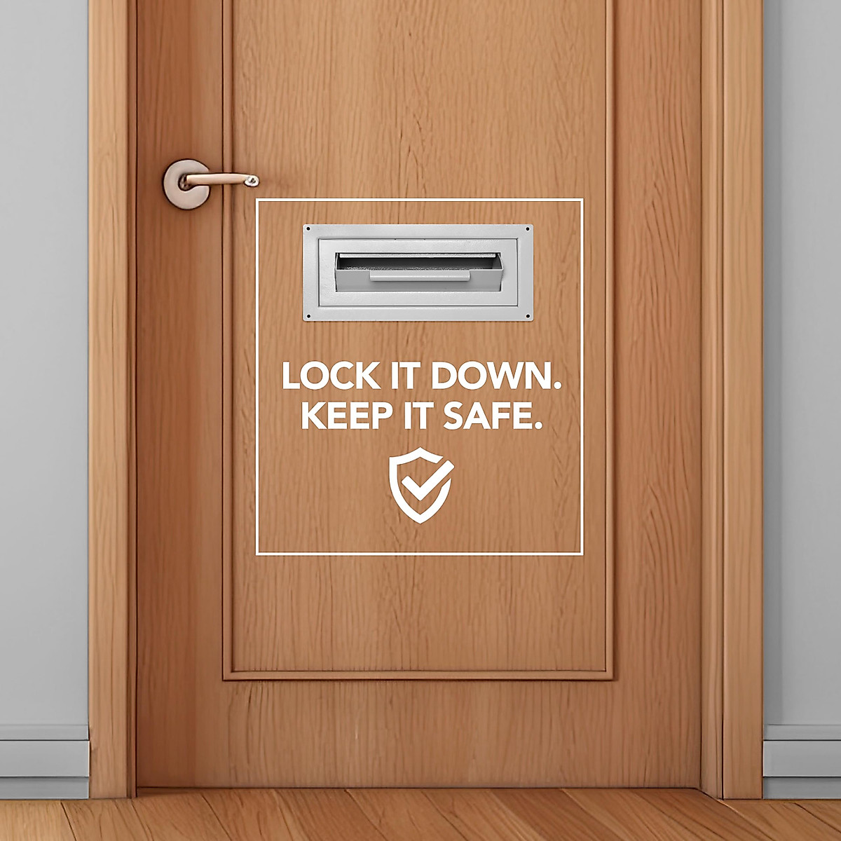 Durabox Through-The-Door Drop Box Deposit Safe 12 x 6 x 15 - Heavy Duty Steel Mailbox with Lock for Receiving Mail, Checks, Letters, Cash and More for Home, Office and Commercial Use (D500) (Gray)