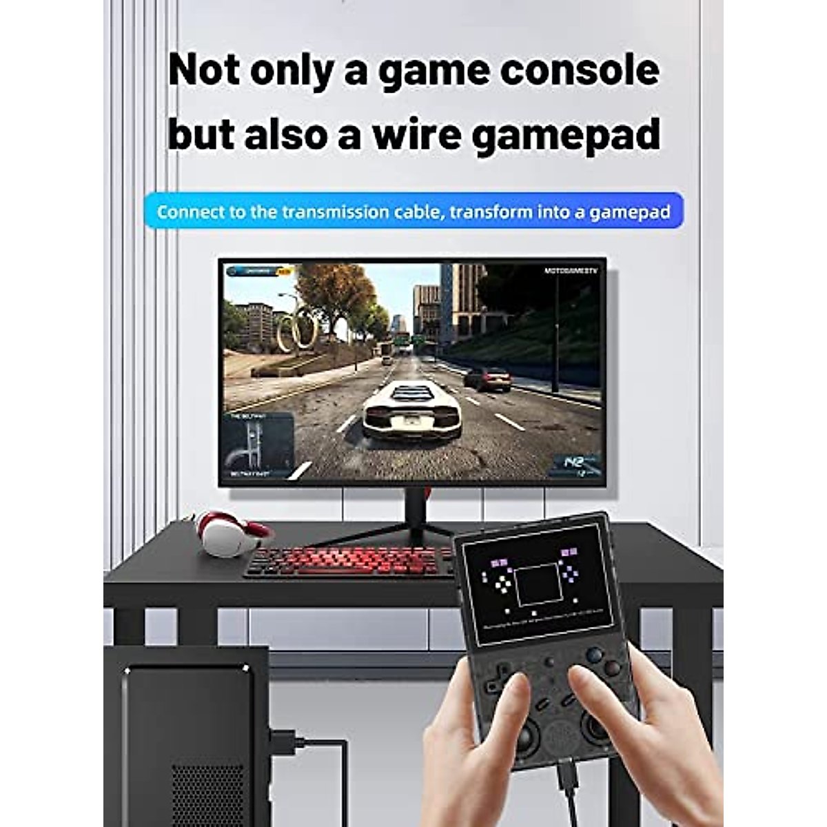 RG353VS Retro Handheld Game Linux System RG3566 3.5 inch IPS Screen,RG353VS with 64G TF Card Pre-Installed 4452 Games Supports 5G WiFi 4.2 Bluetooth Online Fighting,Streaming and HDMI
