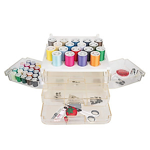Singer Sew-It-Goes, 224 Piece - Sewing Kit & Craft Organizer - Sewing Case Storage with Machine Sewing Thread, White