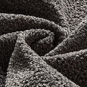 VanAcc Sofa, 2 Piece Set with Storage Ottoman, Modern Couches with Cup Holders & USB Charging Ports, 3 Seater Sofa and Loveseat- Charcoal Grey Chenille Couches for Living Room