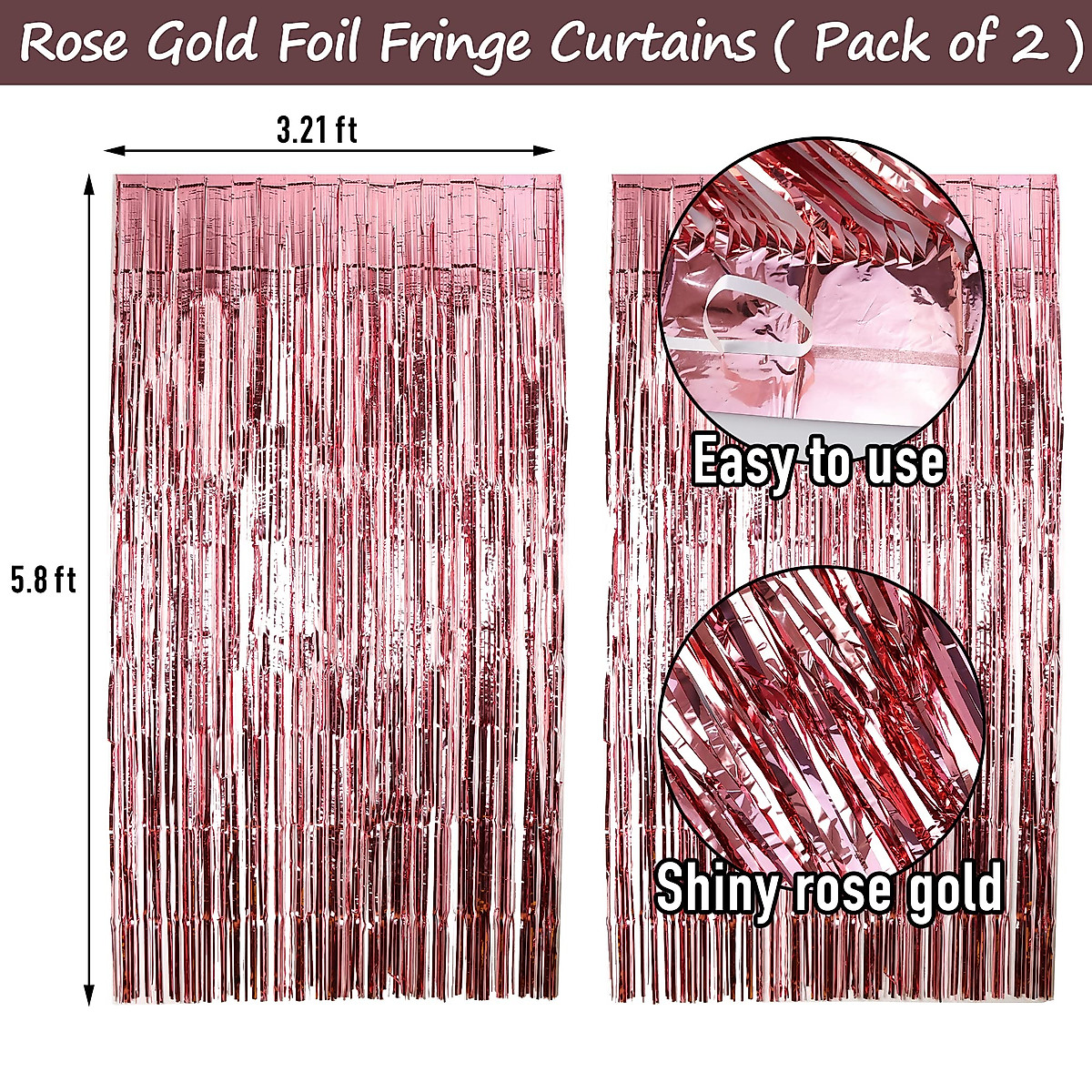 Yawagor 29 Pieces Rose Gold 13th Birthday Decorations for Girls, Happy Birthday Decor Set-13th Birthday Foil Balloons, Sash Fabulous, Cake Topper, Fringe Curtains Backdrop for Indoor Party Supplies
