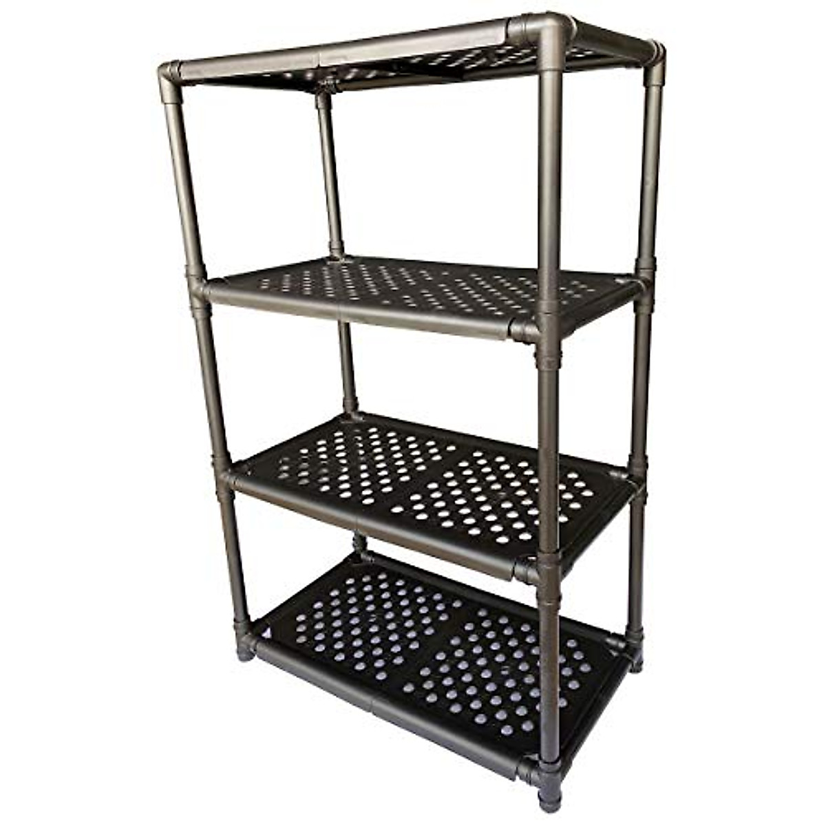 Cutequeen 12.6"×23.6"×36.2" 4-Shelf Tier Plastic Multi-Purpose Tool Holder Storage Shelf Shoe Storage Rack Light Duty Garage Storage Indoor and Outdoor (12.6"×23.6"×36.2")