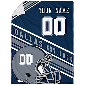 ANTKING Dallas Throw Blanket Custom Blanket Personalized Any Name & Number Bed Tapestry Gifts for Men 40"X50"