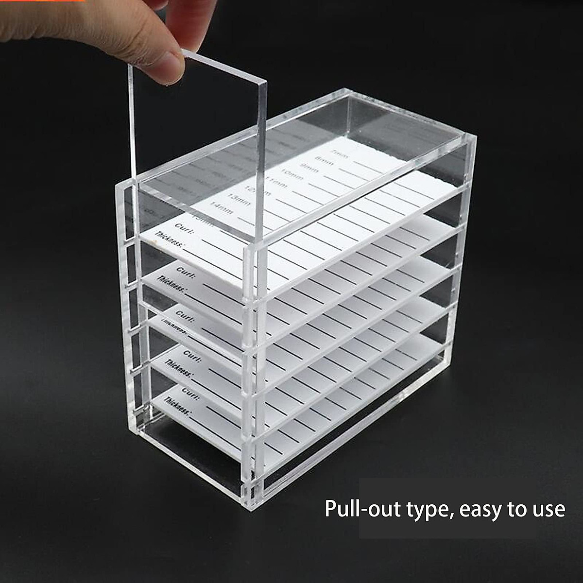 LXIANGN Acrylic 5 Layers Clear Eyelash Storage Box Lash Display Organizer Eyelash Storage Tray for Grafting Lash Extension