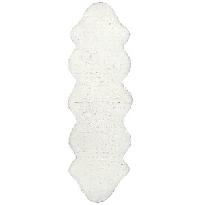 nuLOOM Hand Tufted Double Pelt Faux Sheepskin Runner Rug, 2' x 6', Natural, Rectangular, 1.35" Thick
