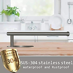 Paper Towel Holder Under Cabinet, 2 pcs Kitchen Wall Mount Stainless Steel Roll Paper Towel Rack