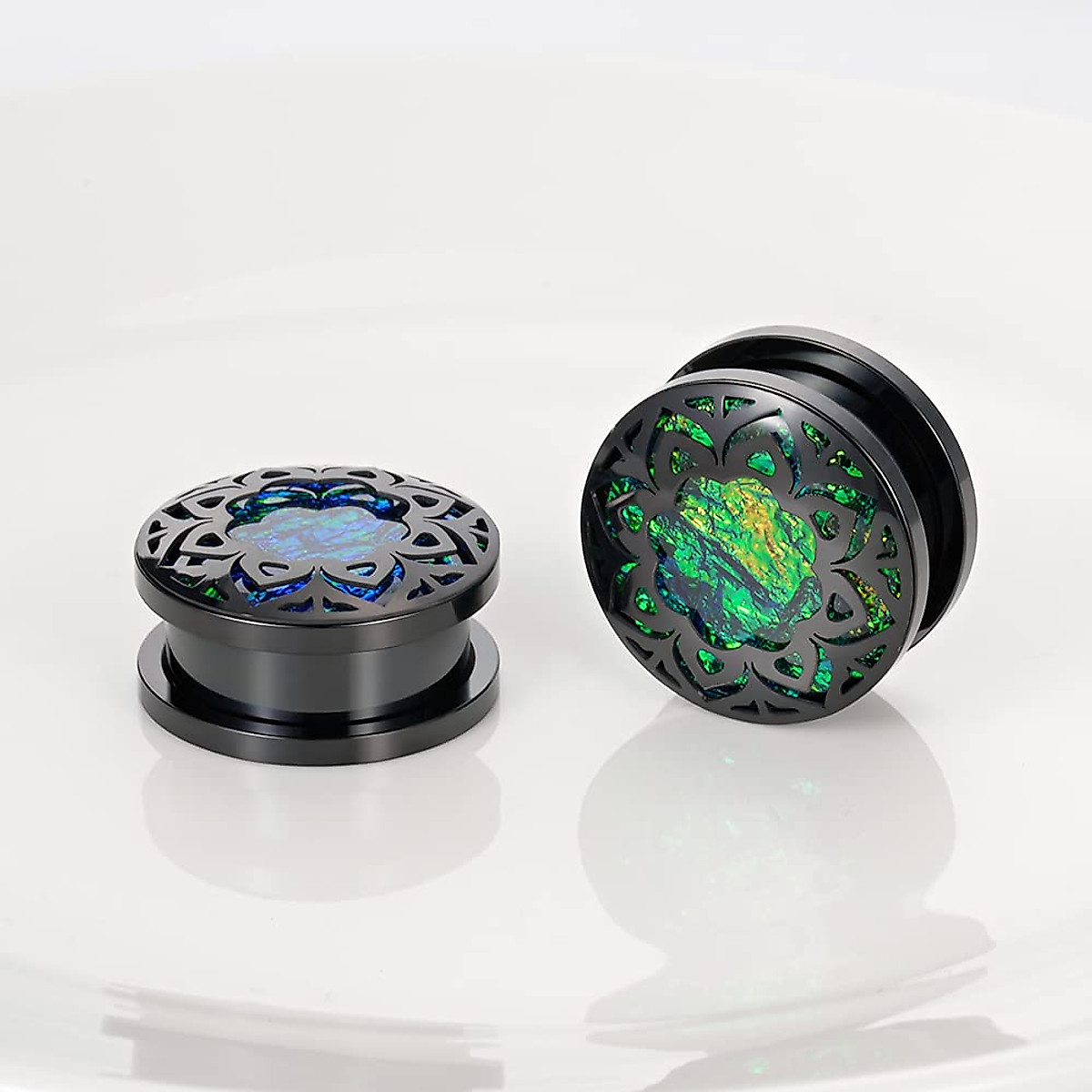 PUNKYOUTH 2PCS Surgical Steel 316L Screw Fit Tunnels Ear Expander Stretching Plugs Gauge 0G-1"(8mm-25mm)