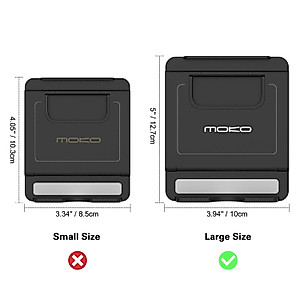 MoKo Phone/Tablet Stand, Foldable Desktop Holder Fit with iPhone 16/Pro/Pro Max/Plus, iPhone 15/Pro/Pro Max/Plus, iPhone 14/Pro/Pro Max/Plus, iPhone 13/Pro/Pro Max/Plus, Steam Deck, Black (Large)