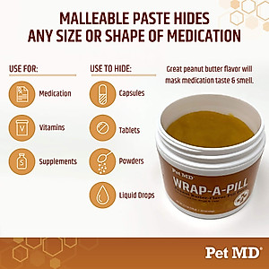Pet MD Biotic Probiotic Powder & Wrap A Pill Peanut Butter Flavor Pill Paste