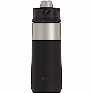 Guardian Collection by THERMOS Stainless Steel Hydration Bottle 18 Ounce, Matte Steel/Espresso Black