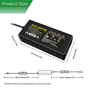 YLYLXIMA 48V 2A Power Supply Adapter 48V 96W charger AC 100-240V to DC 48V 2A Adapter US Plug 5.5 x 2.5mm for PoE Switch, LCD Monitor, LED Strip, Router.(Notice! Not Suitable for Battery Charging).