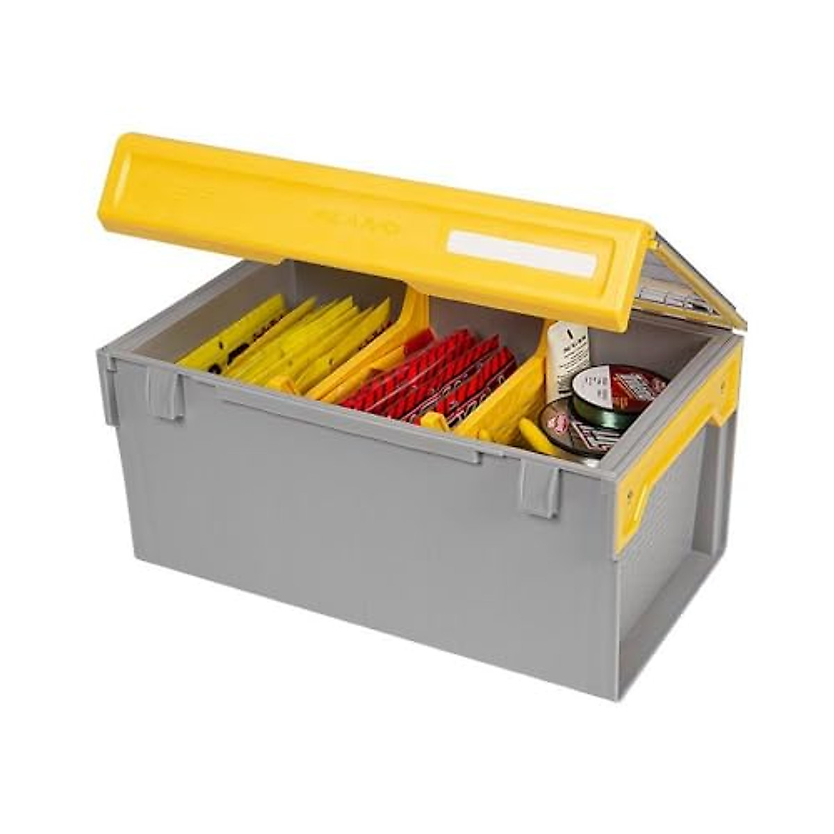 Plano EDGE Premium Plastics and Bulk Tackle Utility Box, Clear and Yellow, Rust-Resistant, Waterproof Bulk Premium Storage Organizer for Plastic Tackle