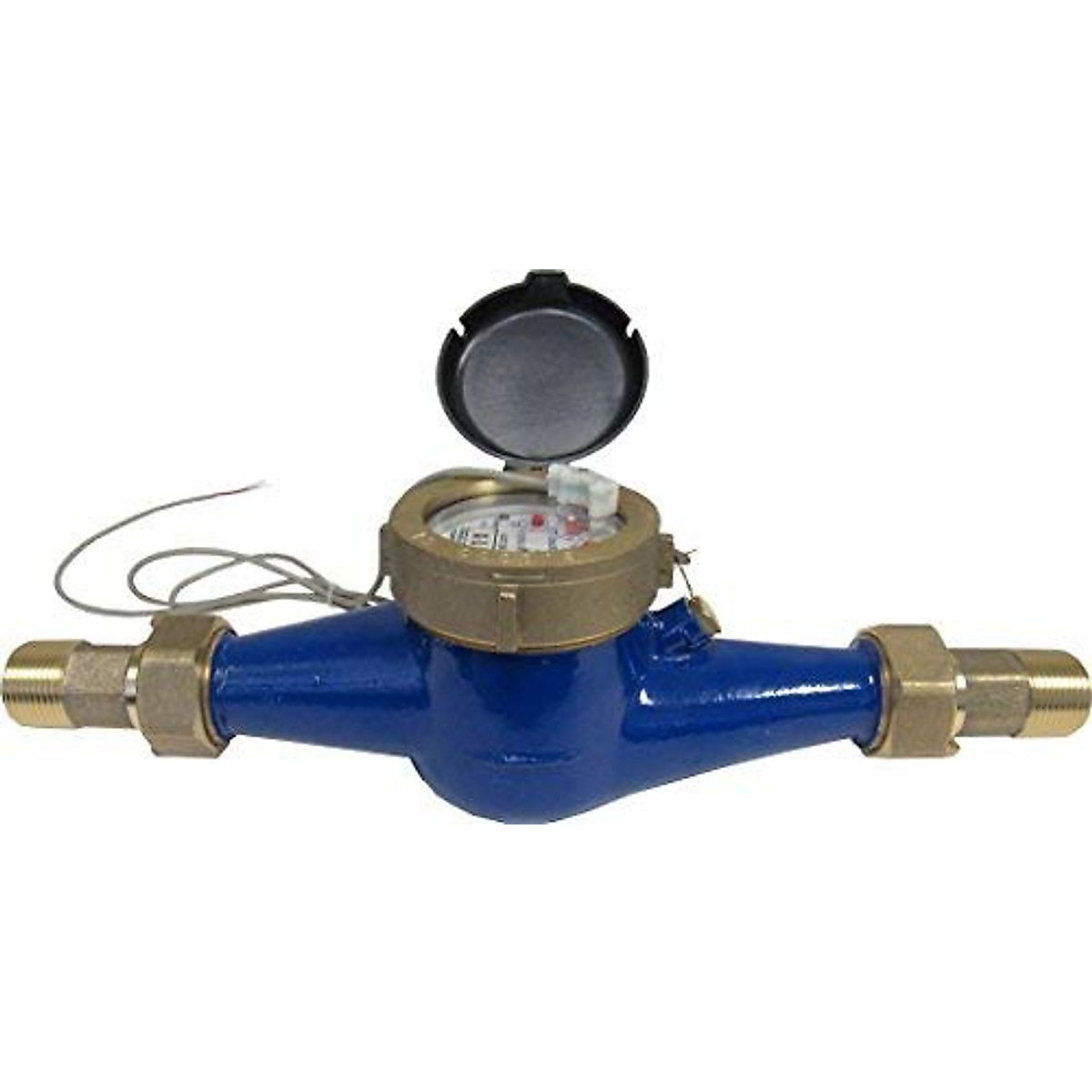 PRM 1-1/2 Inch NPT Multi Jet Water Meter with Pulse Output, Brass Body - Not for Potable Water