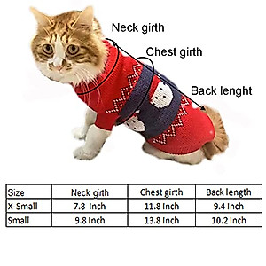 Anelekor Cat Sweater Rabbit Turtleneck Knitwear Puppy Sweatshirt Bunny Warm Clothes Soft Vest Shirt Small Animals Outerwear Christmas Holiday Pet Apparel (Small)